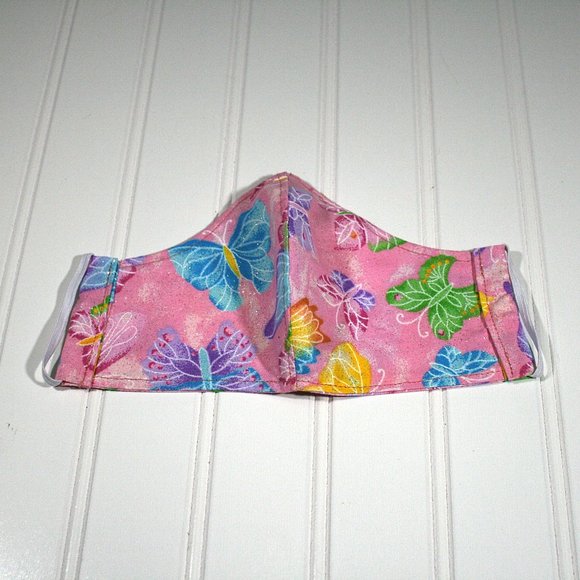 Hand Crafted | Accessories | Handmade Kids Pink Butterfly Face Mask ...